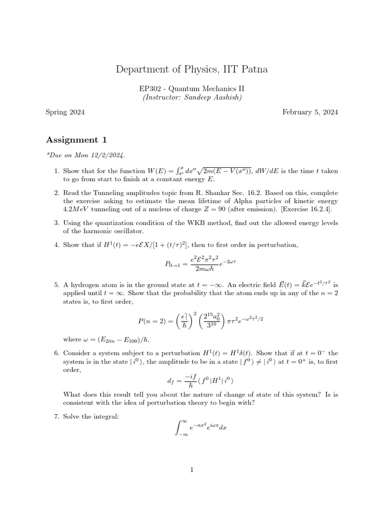 Ep 302 Assn 1 | PDF | Science & Mathematics