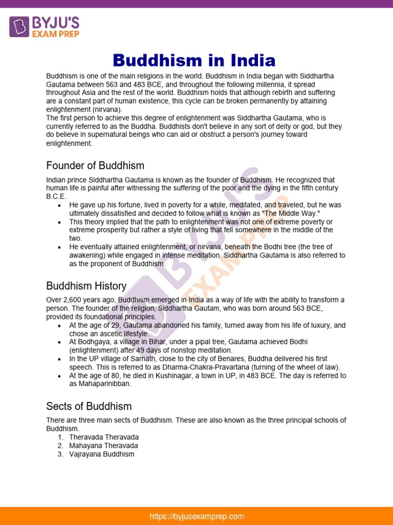 Overview of Buddhism in India | PDF | Noble Eightfold Path | Mahayana
