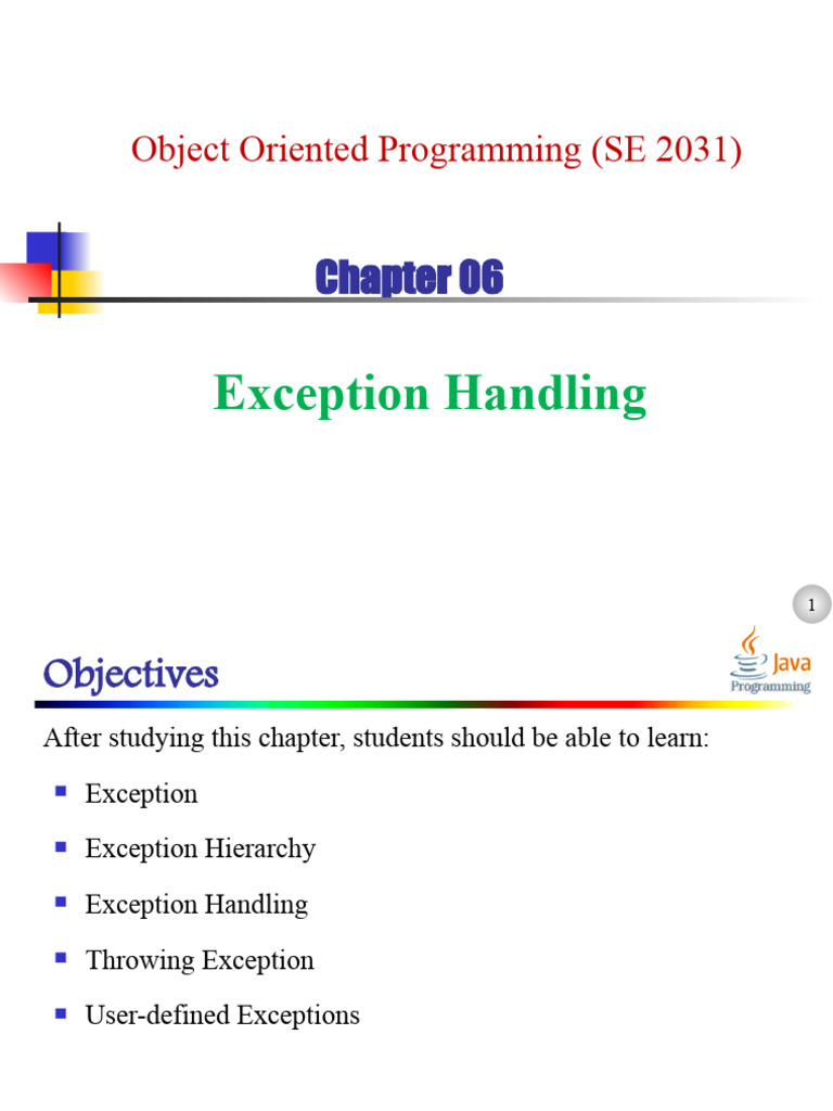 Chapter06 Exception Handling Pdf Method Computer Programming Class Computer Programming