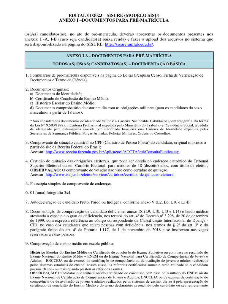 Anexos XX 23 Sisure 2022.2 | PDF | Finanças e Administração de Capital
