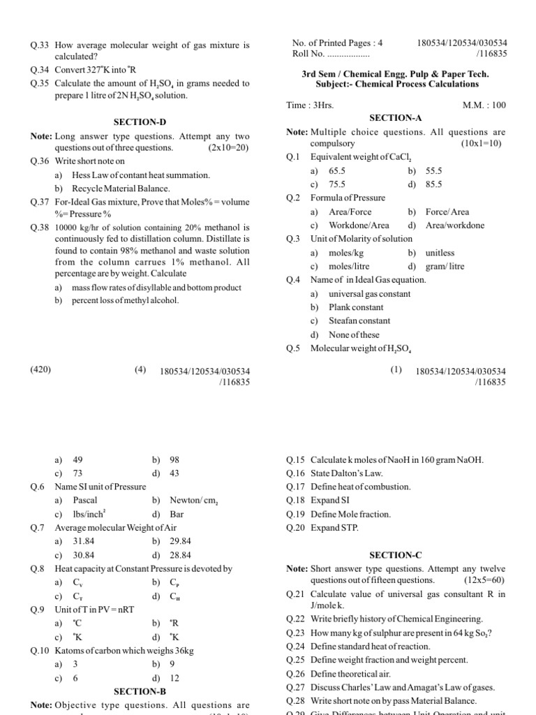 CPC Assignment Work | PDF | Mole (Unit) | Gases