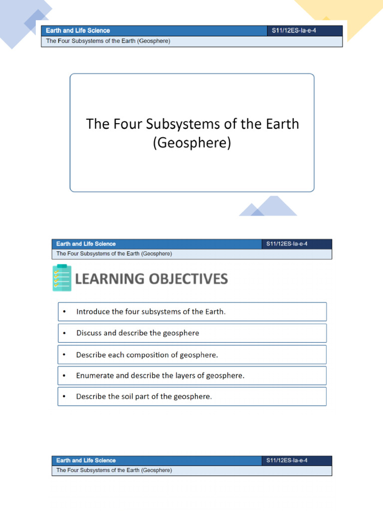 L3 Four Subsystem of Earth Geosphere | PDF