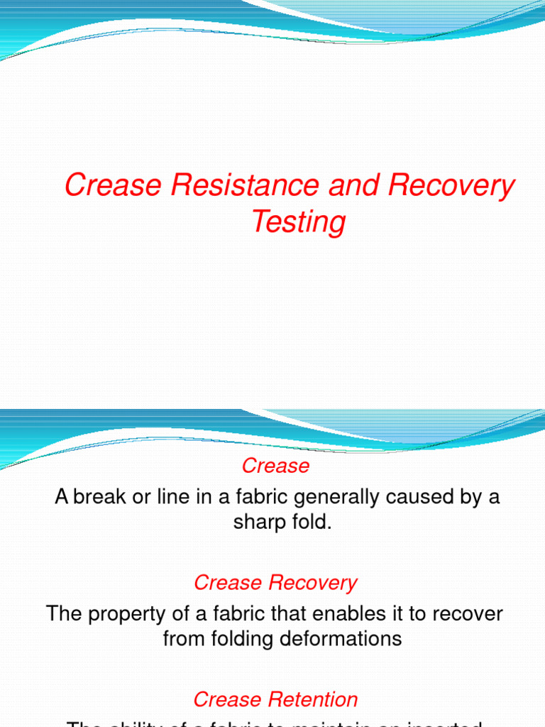 Crease Resistance and Recovery Testing | PDF