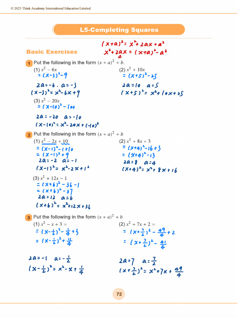 Year 8 Autumn Lesson 5 Homework Solutions | PDF