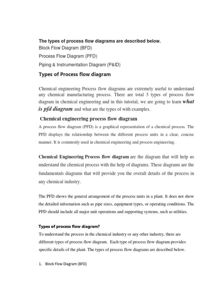 The Types of Process Flow Diagrams | PDF | Distillation | Chemistry