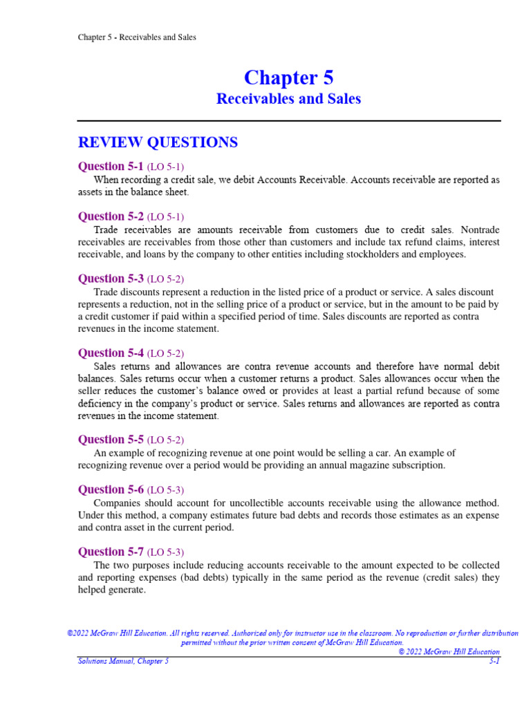 SpicelandFA6e Chap005 SM | PDF | Debits And Credits | Bad Debt