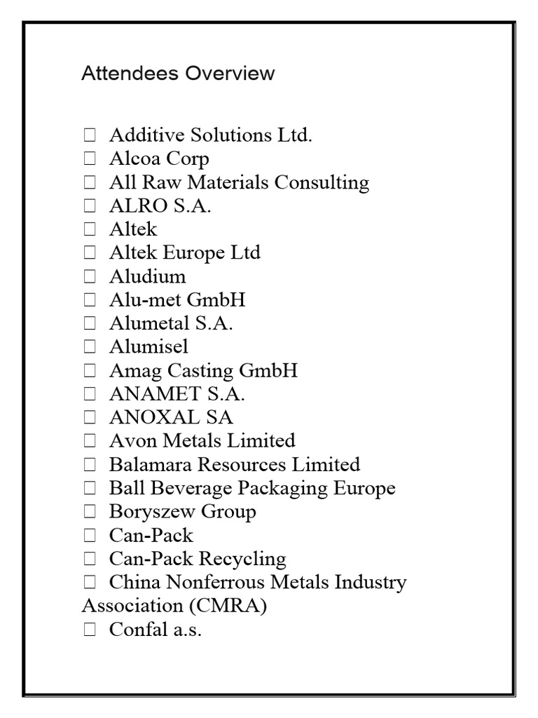 Attendees Overview Polish Conference | PDF | Non Ferrous Metal | Materials Science