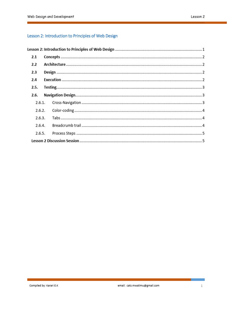 Lesson 2 Introduction To Principles of Web Design | PDF | World Wide Web | Internet & Web