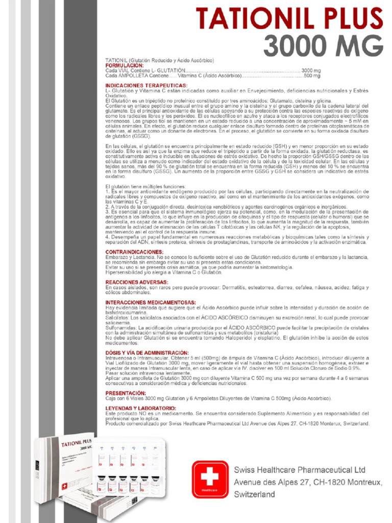 Glutation Ficha Tecnica | PDF