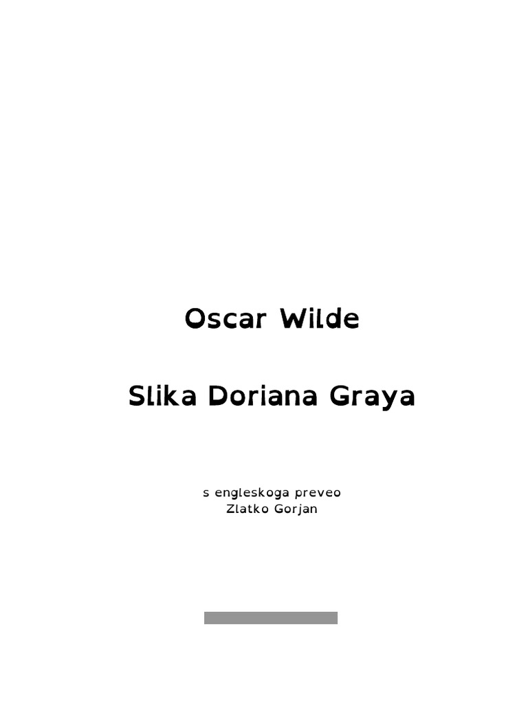 D Wilde Slika Doriana Graya | PDF