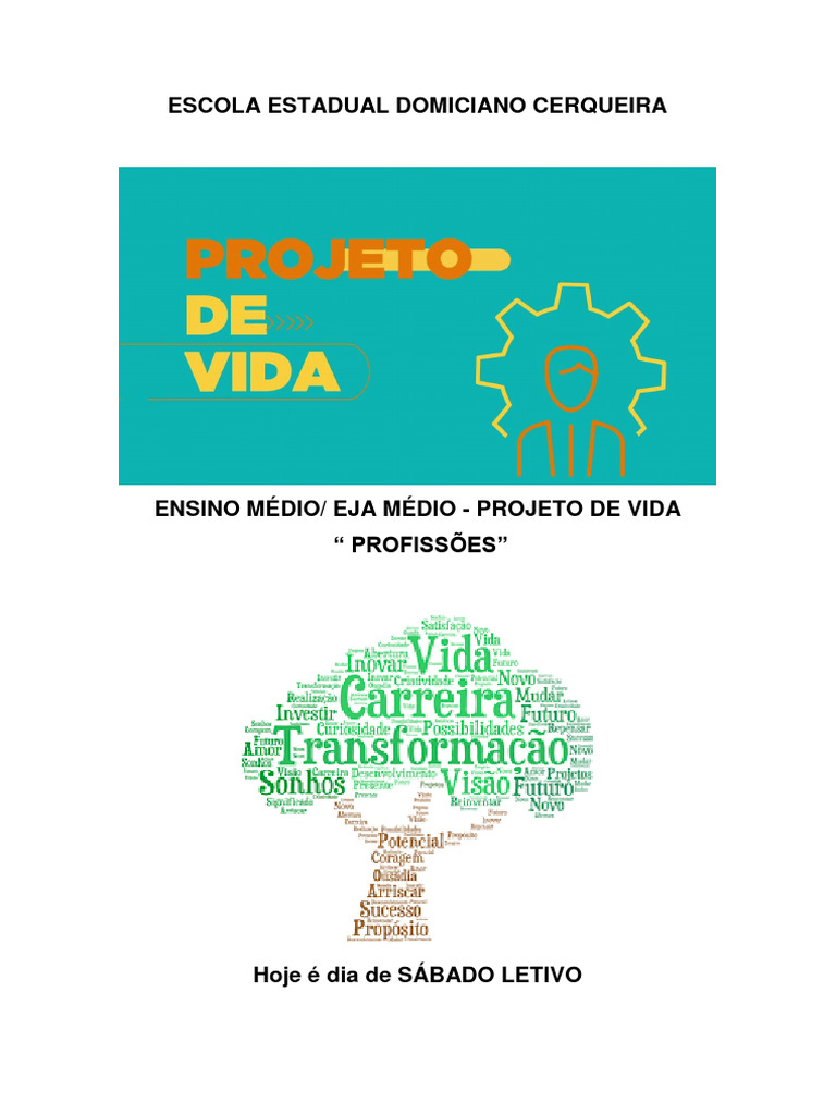 Projeto de Vida Ensino Medio | PDF