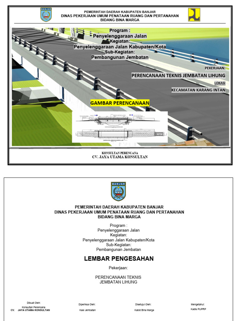 Gambar Perencanaan Jembatan Lihung | PDF