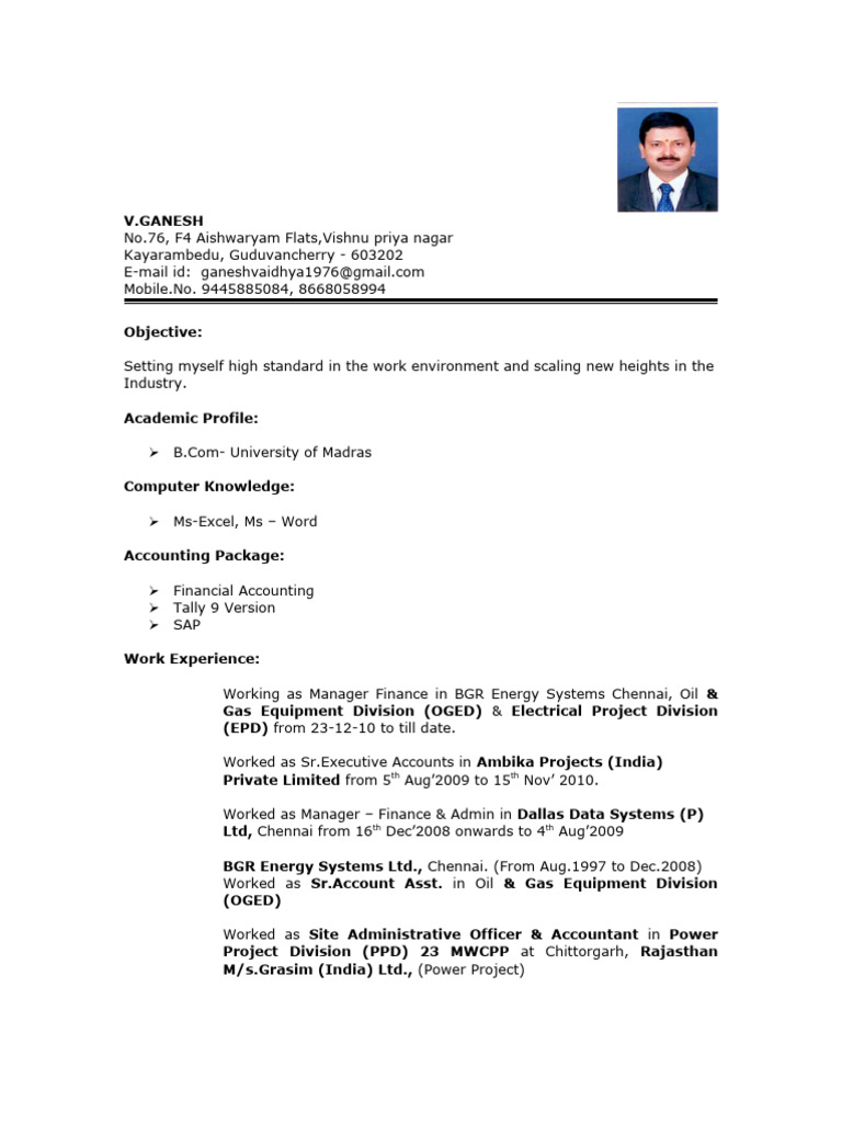 Ganesh Resume | PDF | Banks | Invoice