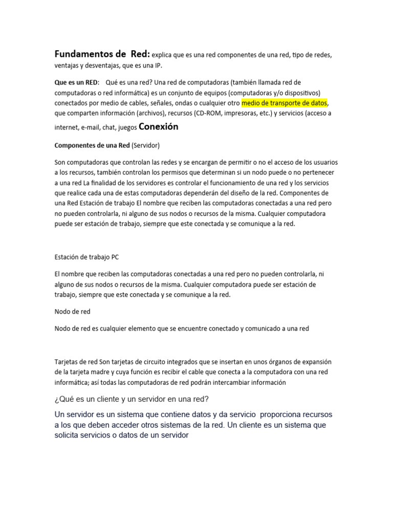 Fundamentos de Red | PDF | Red de computadoras | Enrutador (Computación)