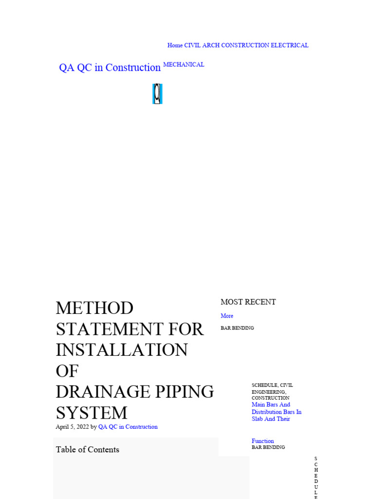 Installation of Drainage Sysytem | PDF | Pipe (Fluid Conveyance) | Plumbing