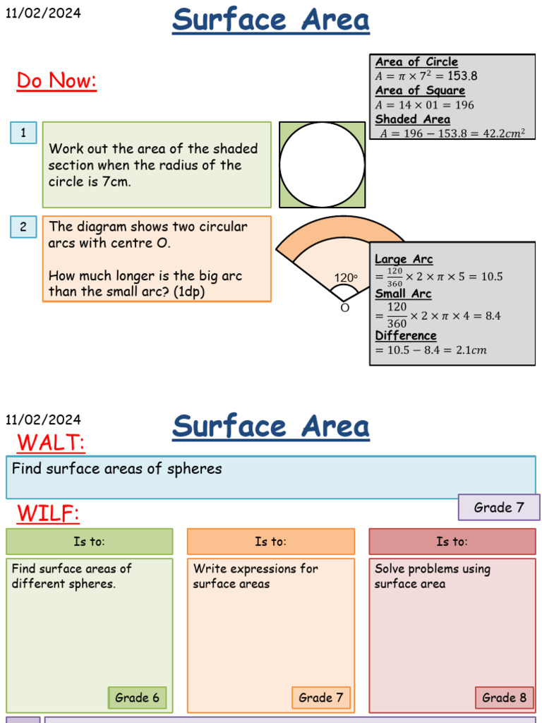 05 Surface Area of Spheres | PDF | Sphere | Area