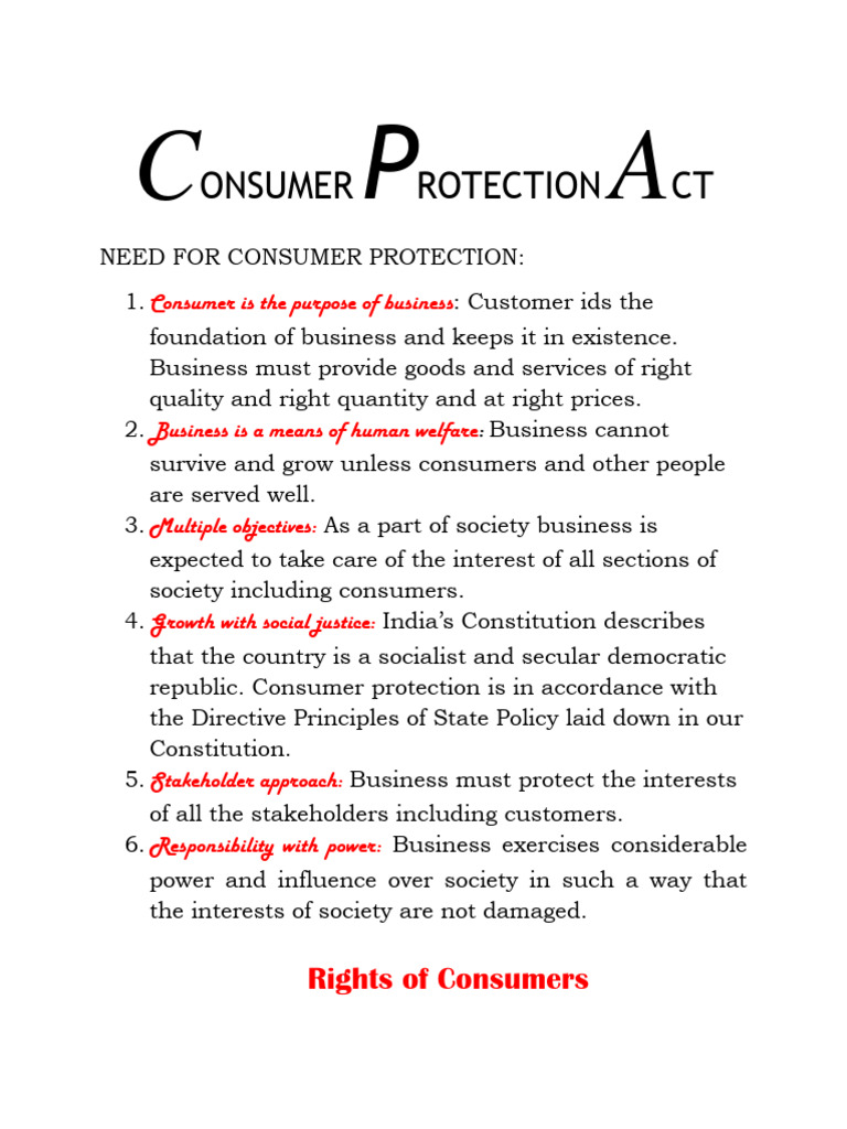 Consumer Protection Act | PDF | Consumer Protection | Business