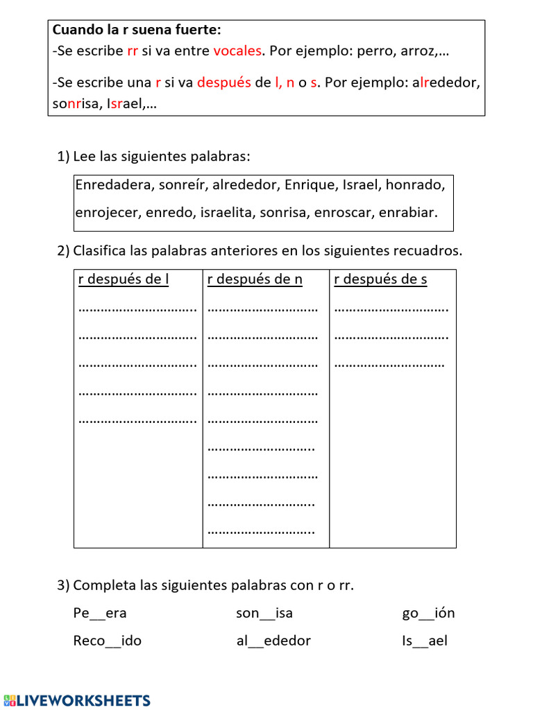 Uso de R Después de N, L, S | PDF