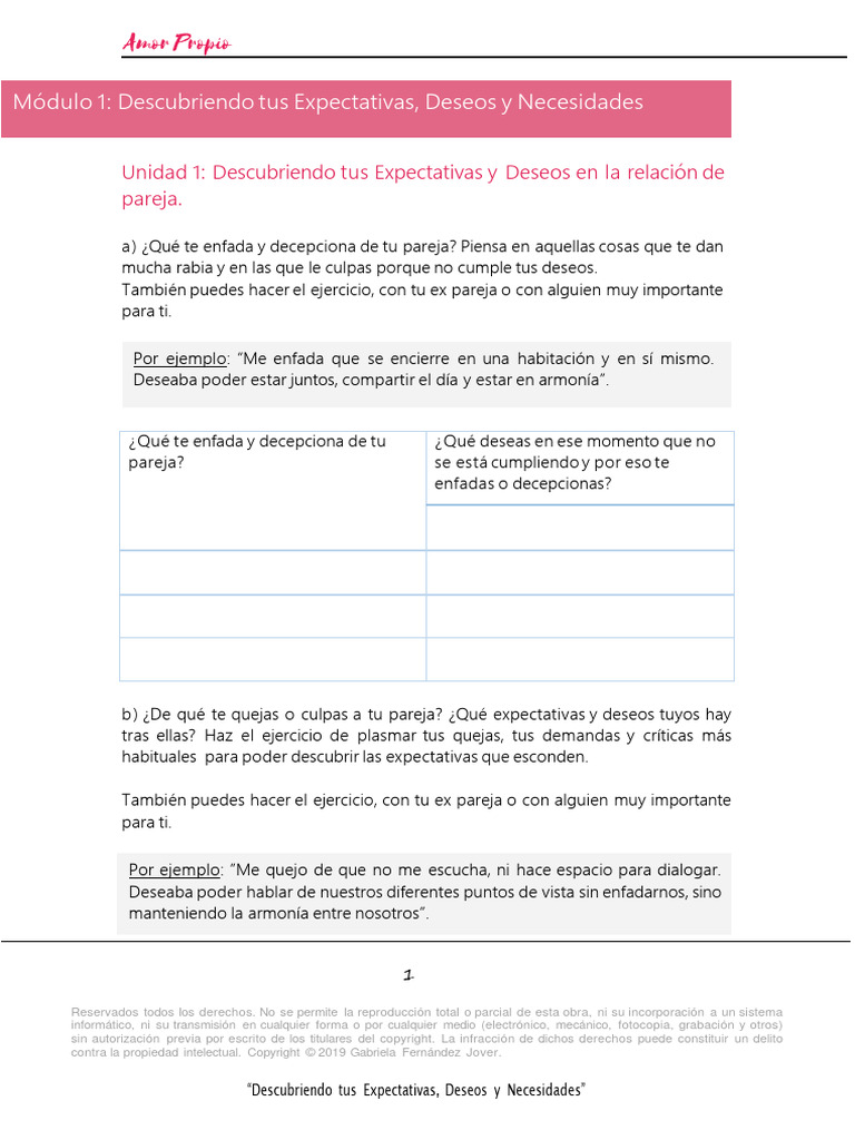 (Cuaderno de Ejercicios) MÃ Dulo 1 | PDF | Derechos de autor | Amor