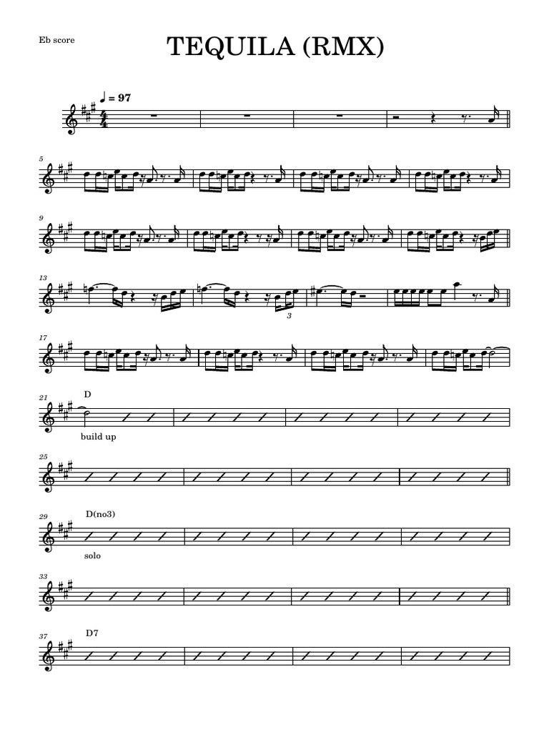 Tequila RMX Eb Score | PDF