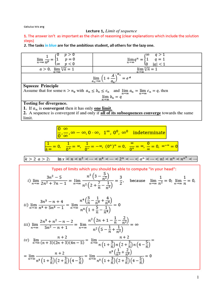 01 - HW Sequences Problems | Download Free PDF | Mathematical Relations | Mathematical Analysis
