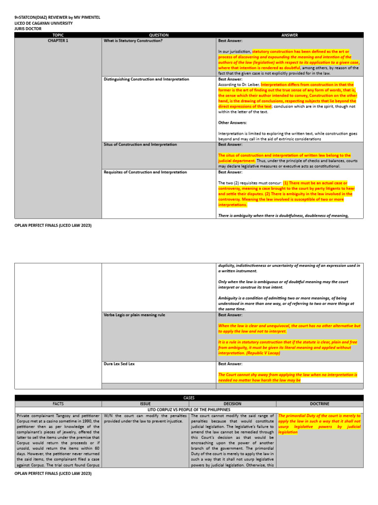STATCON | PDF | Statutory Interpretation | Justice