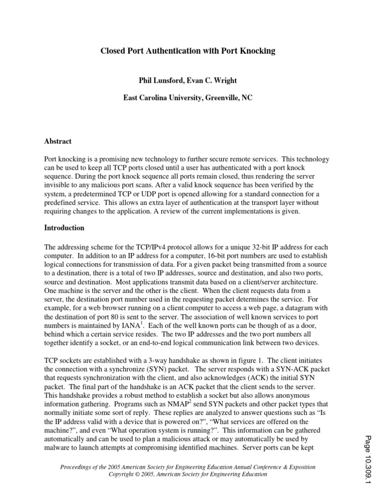 Closed Port | Download Free PDF | Port (Computer Networking) | Transmission Control Protocol