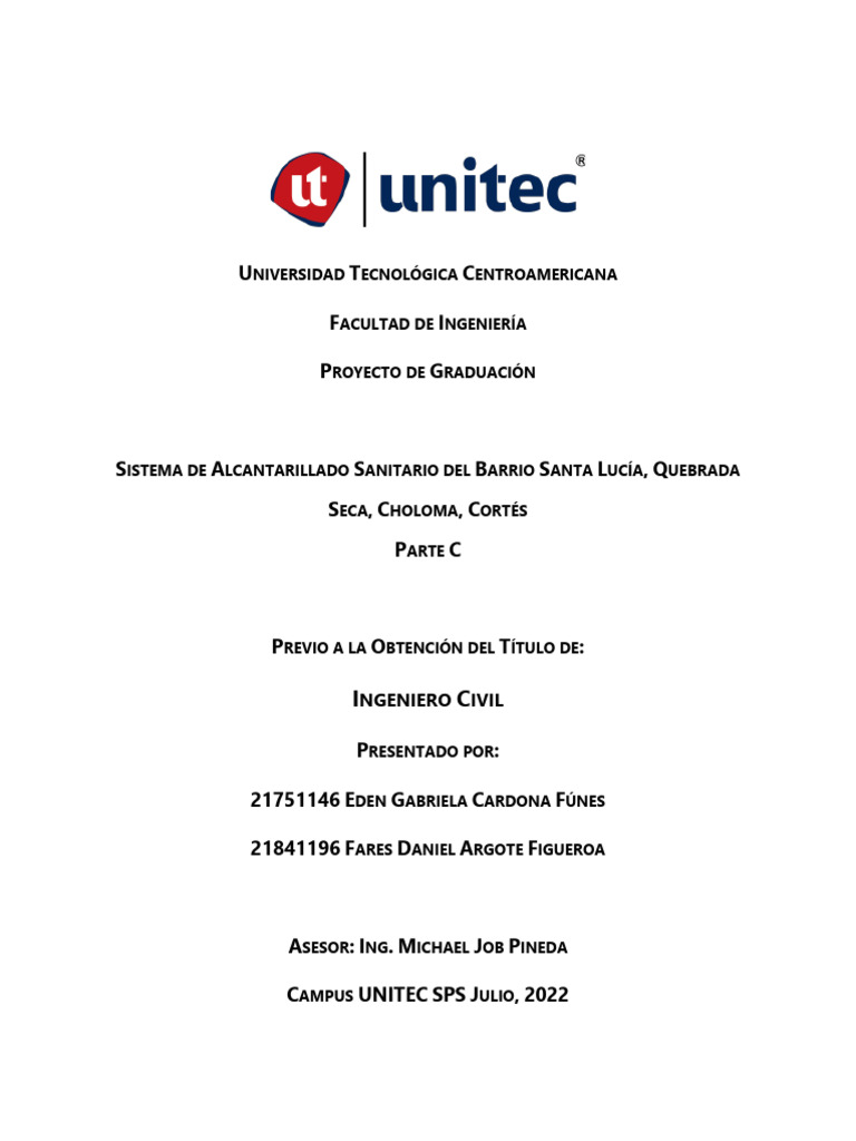 I. Proyecto - Quebrada Seca-Parte C-E&f | PDF | Alcantarillado ...