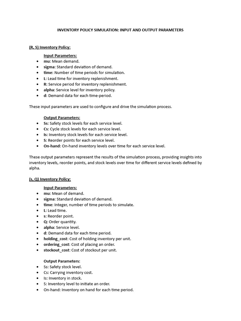 Input Output Inventory Simulation | PDF | Inventory | Standard Deviation Input Output Inventory Simulation | PDF | Inventory | Standard Deviation