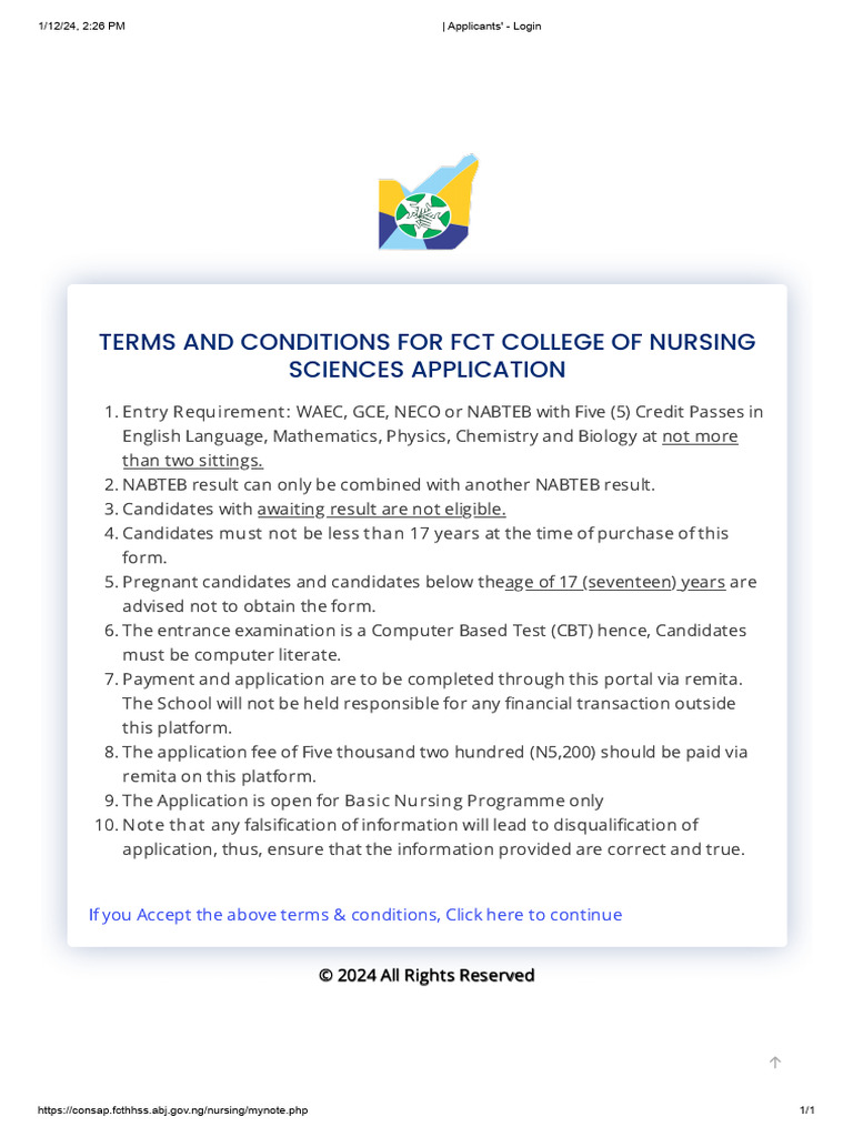 FCT College of Nursing | PDF