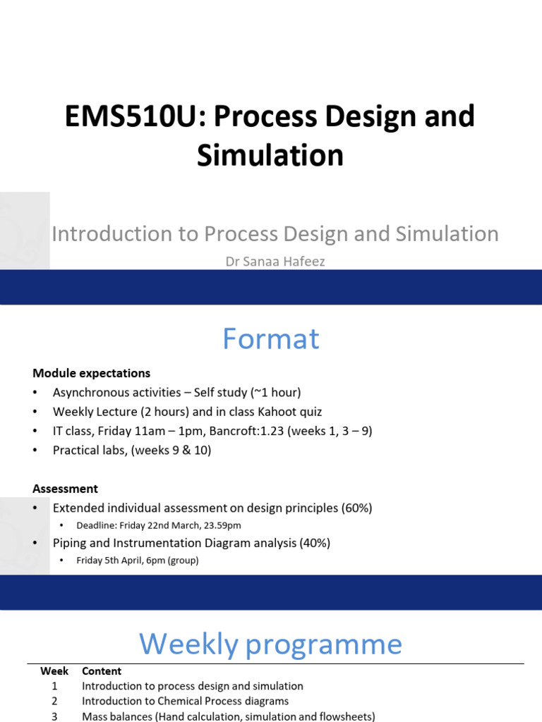 Process Design and Simulation Overview | PDF | Simulation | System