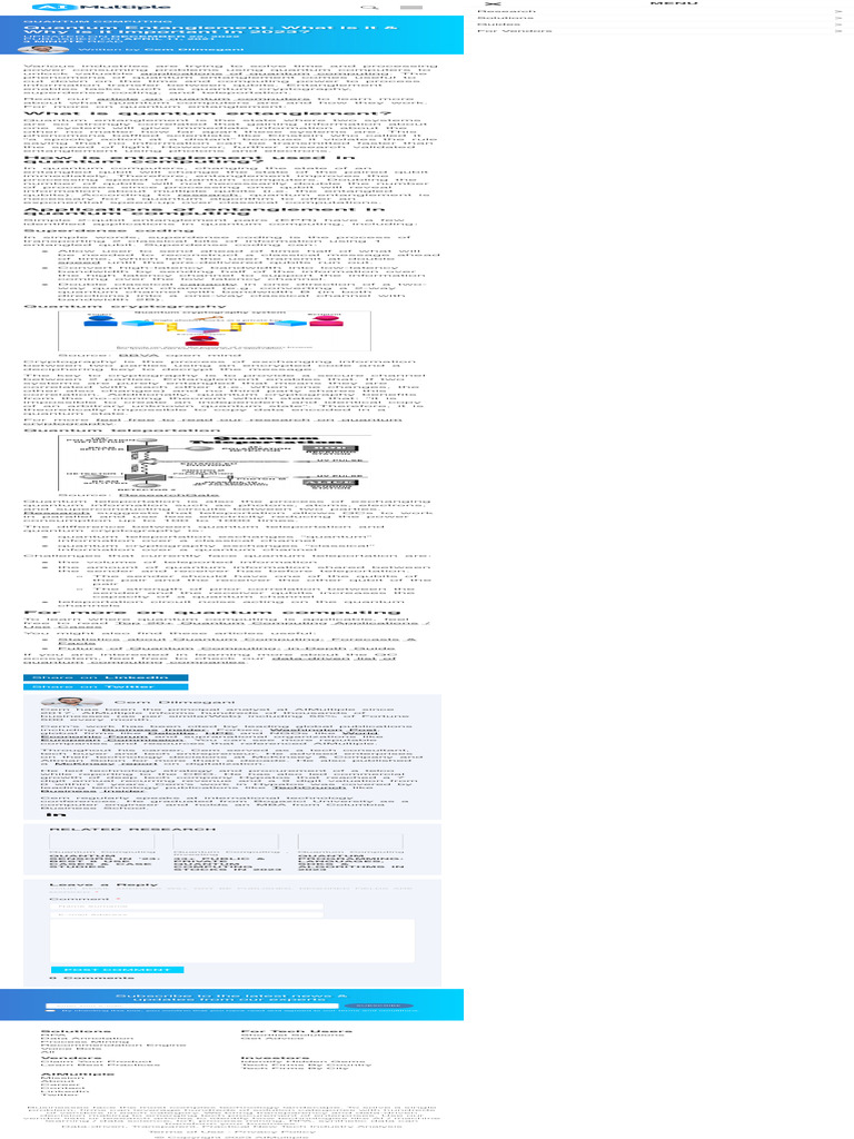 Quantum Entanglement What Is It & Why Is It Impo | PDF | Quantum ...