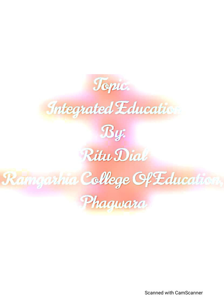 Integrated Education (Ritu Dial) | PDF
