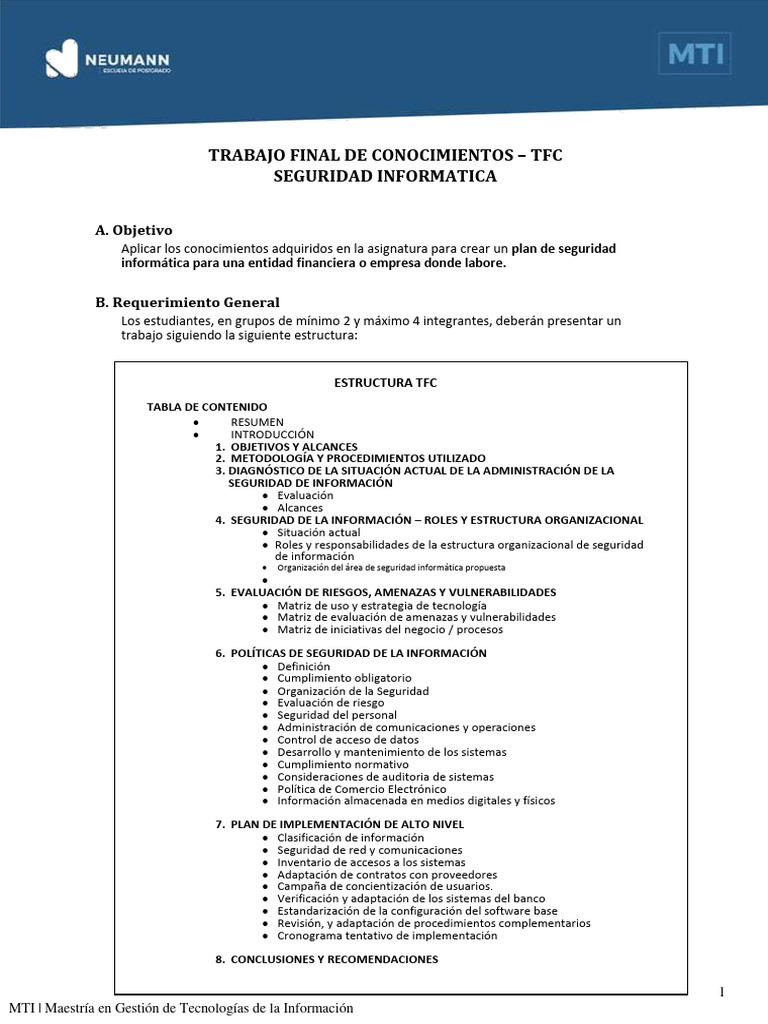 TFC - SEGURIDAD INFORMATICA (1) | PDF | La seguridad informática | Seguridad