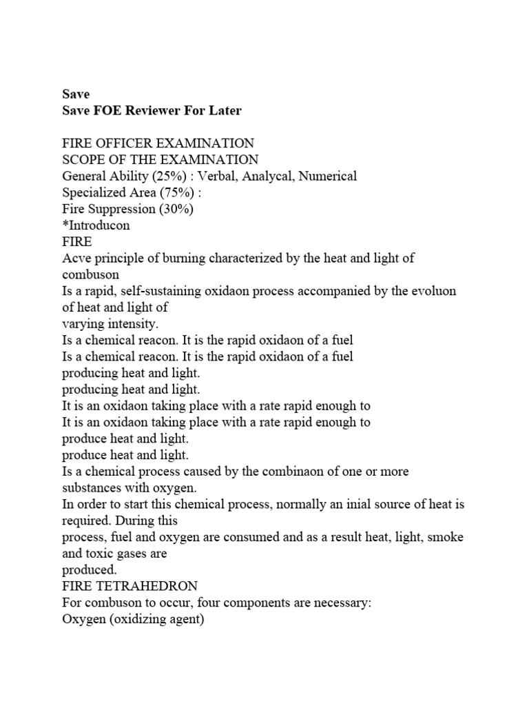 Save Save FOE Reviewer For Later | PDF | Fires | Energy Technology
