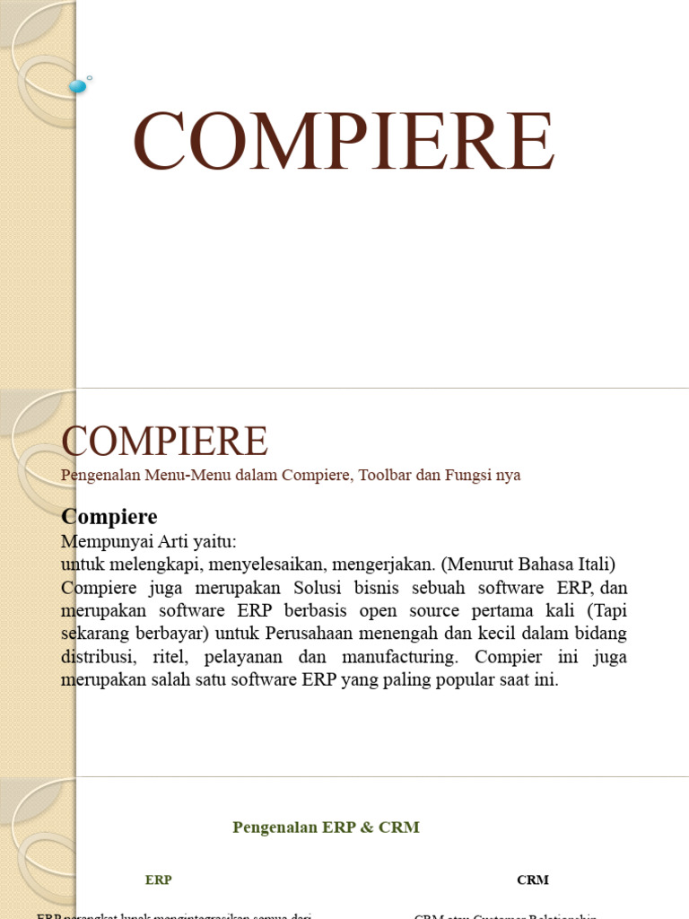 Pengenalan dan Fitur Compiere ERP | PDF