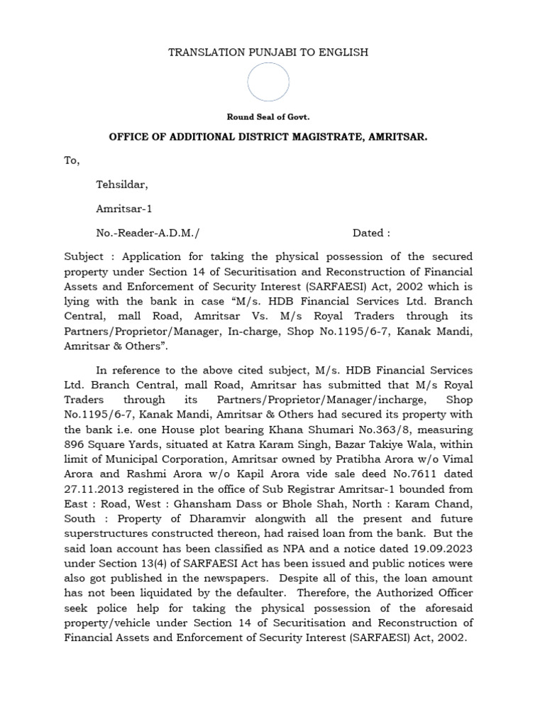 Translate Section 14 Order | PDF | Magistrate | Police