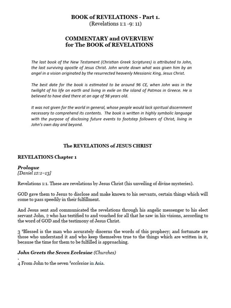 revelations part 1 | PDF | John The Apostle | Book Of Revelation