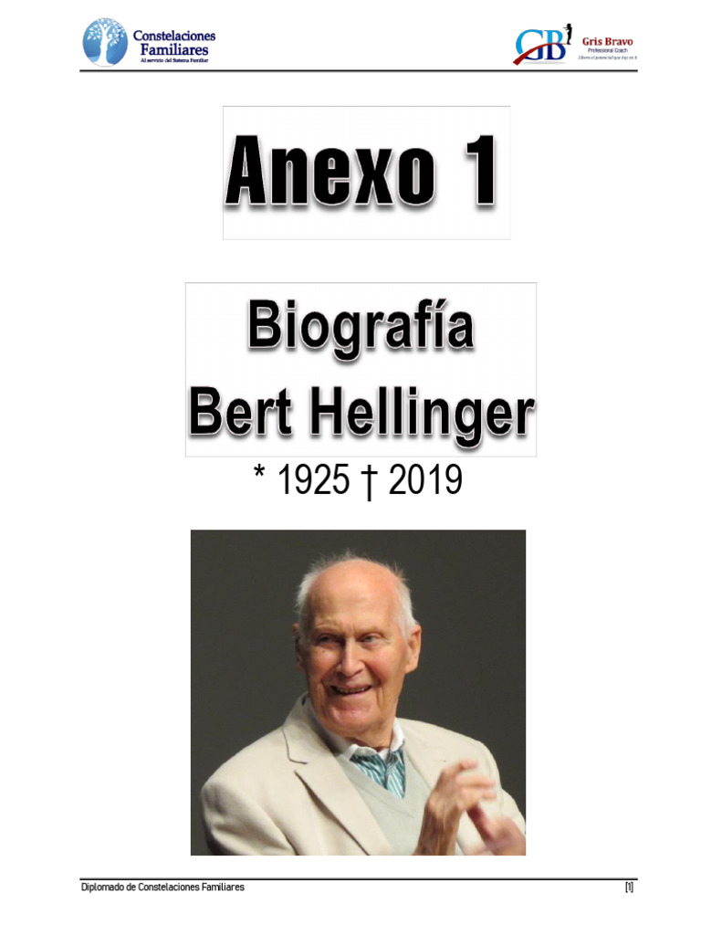 Anexo 1 - Biografía Bert Hellinger | PDF | Experiencia | Psicoanálisis