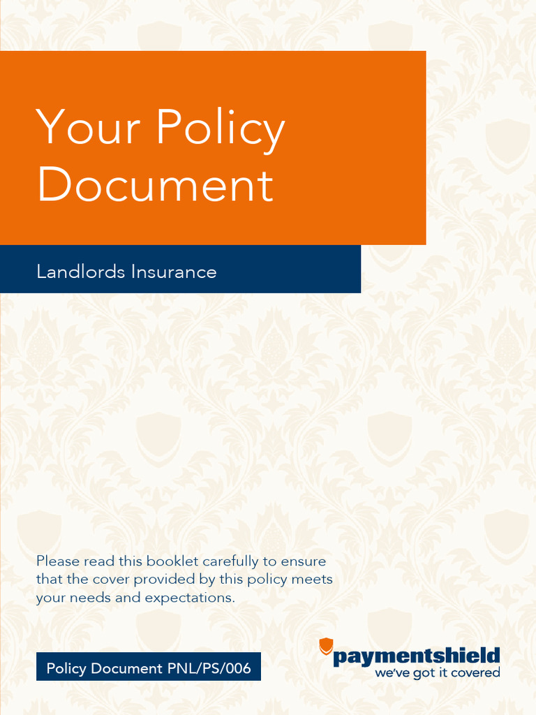 Your Policy Document: Landlords Insurance | PDF | Insurance | Legal ...