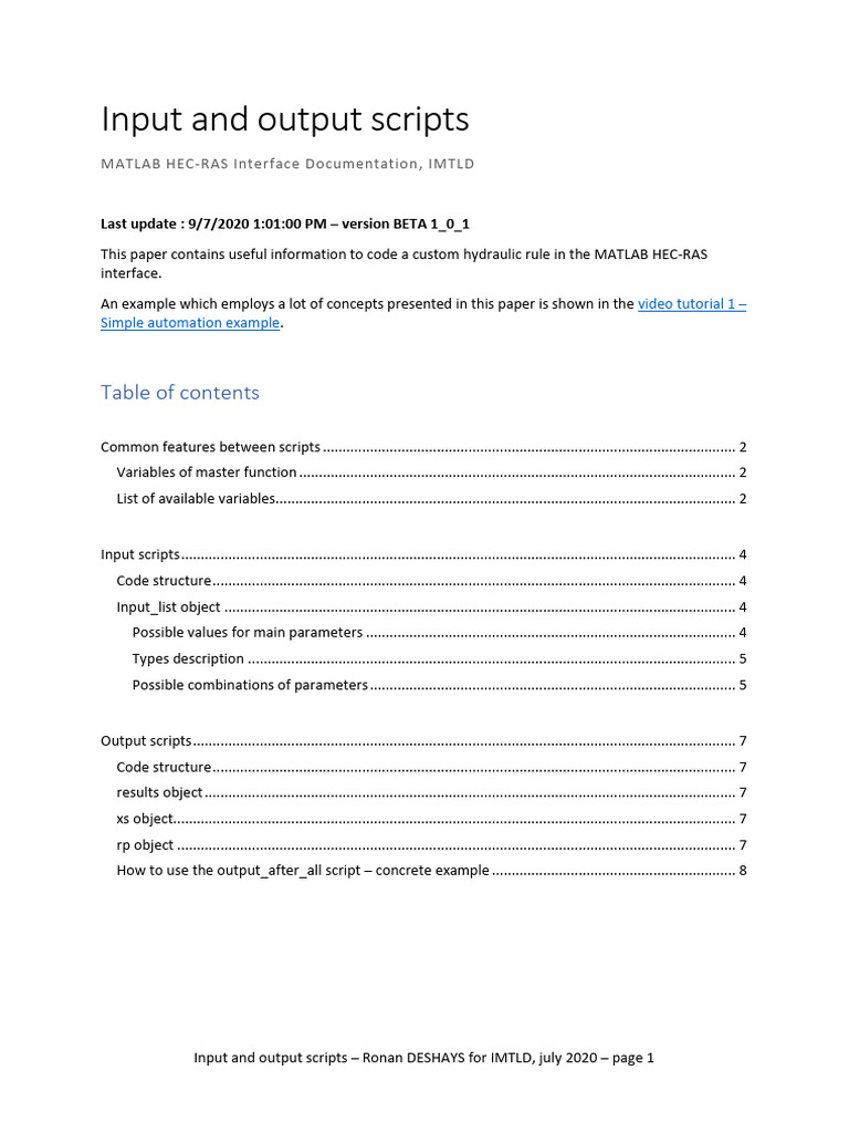 Input And Output Scripts Pdf Parameter Computer Programming Matlab