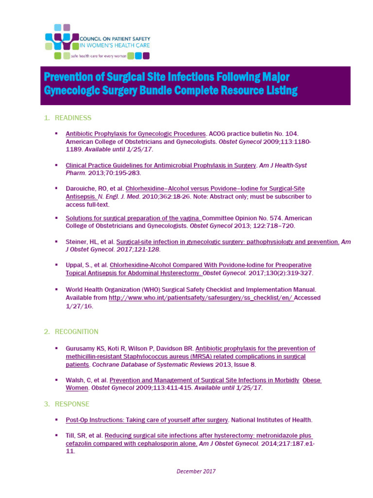 SSI Bundle Resource Listing - 12 2017 | PDF | Surgery | Methicillin ...