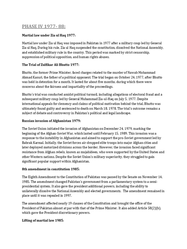 PST - Phase LV | PDF | Muhammad Zia Ul Haq | Martial Law