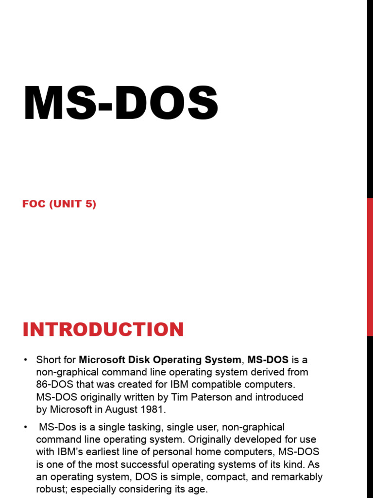 Ms-Dos Unit5 | PDF | Booting | Operating System