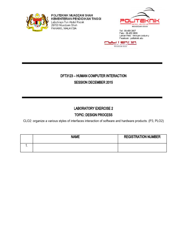 Lab Exercise 2 Hci | Download Free PDF | Human–Computer Interaction | Engineering