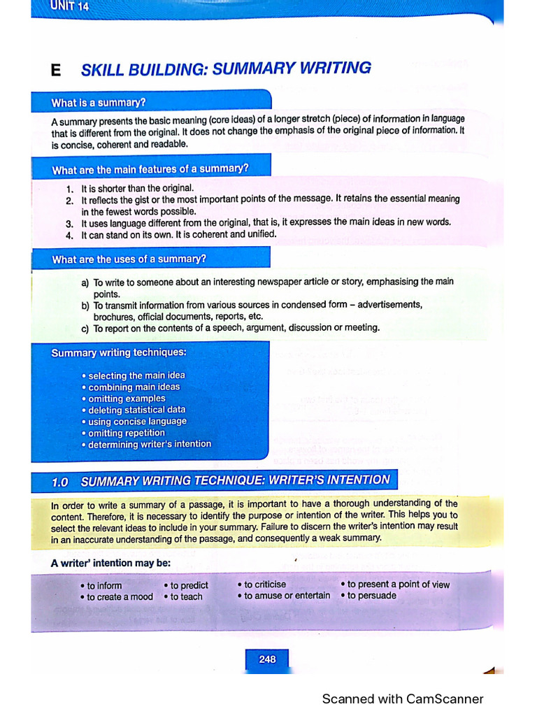 Summary Writing Practice Exercises | PDF