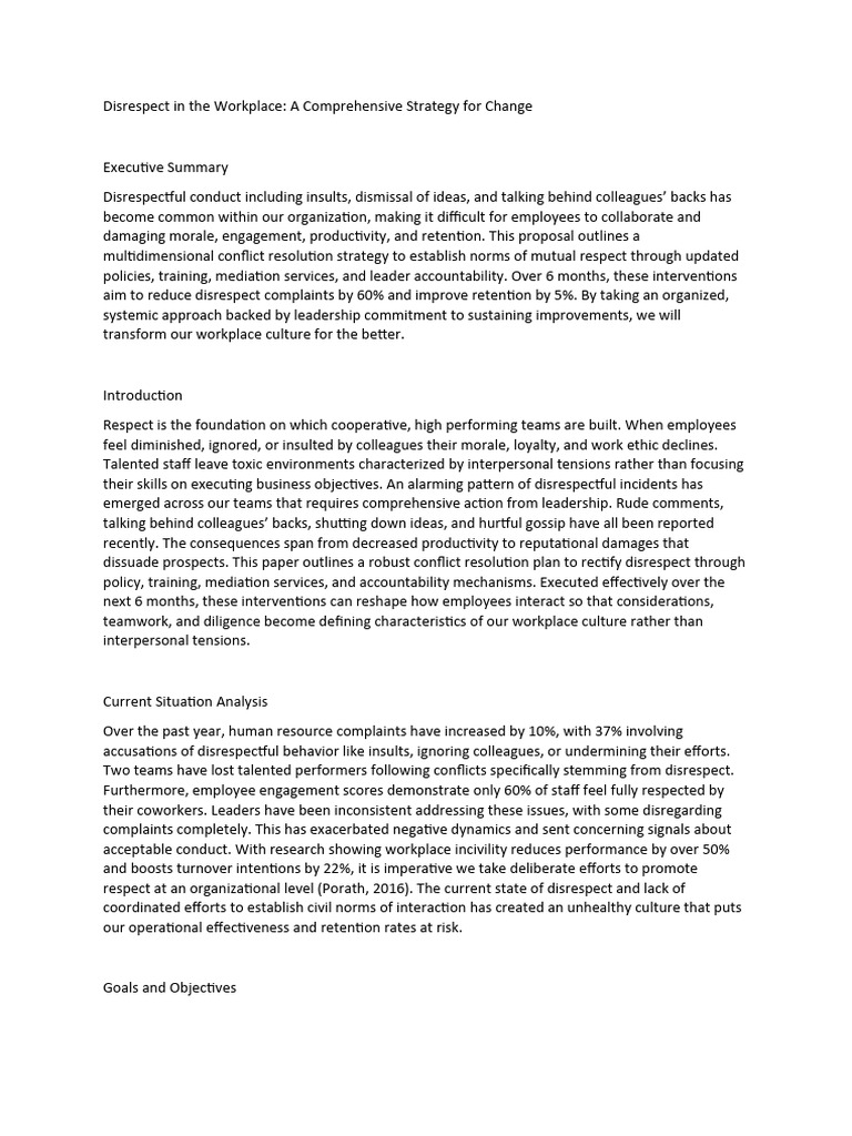 Disrespect in The Workplace | PDF | Mediation | Employee Retention