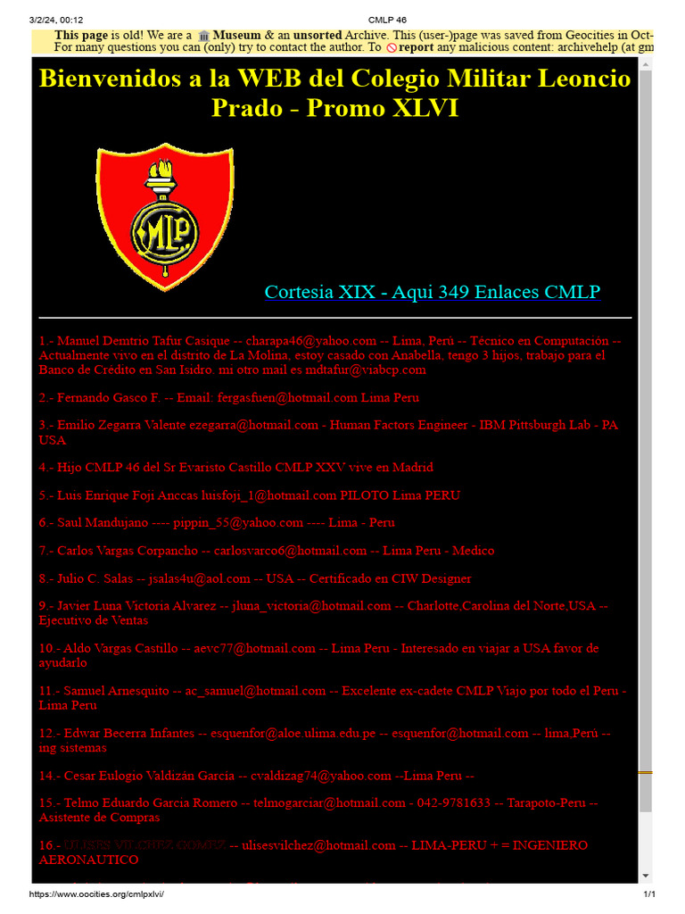 (2003) Colegio Militar Leoncio Prado - Promoción XLVI Ulises VILCHEZ ...
