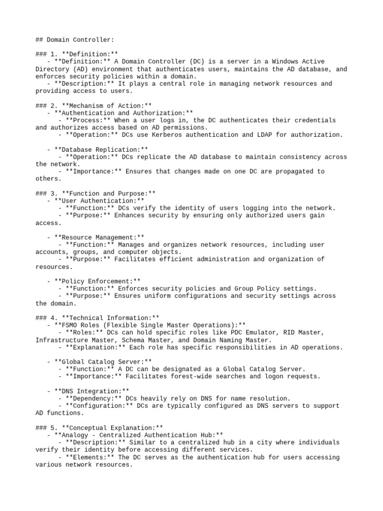 Domian Controller | PDF | Computer Access Control | Computer Architecture