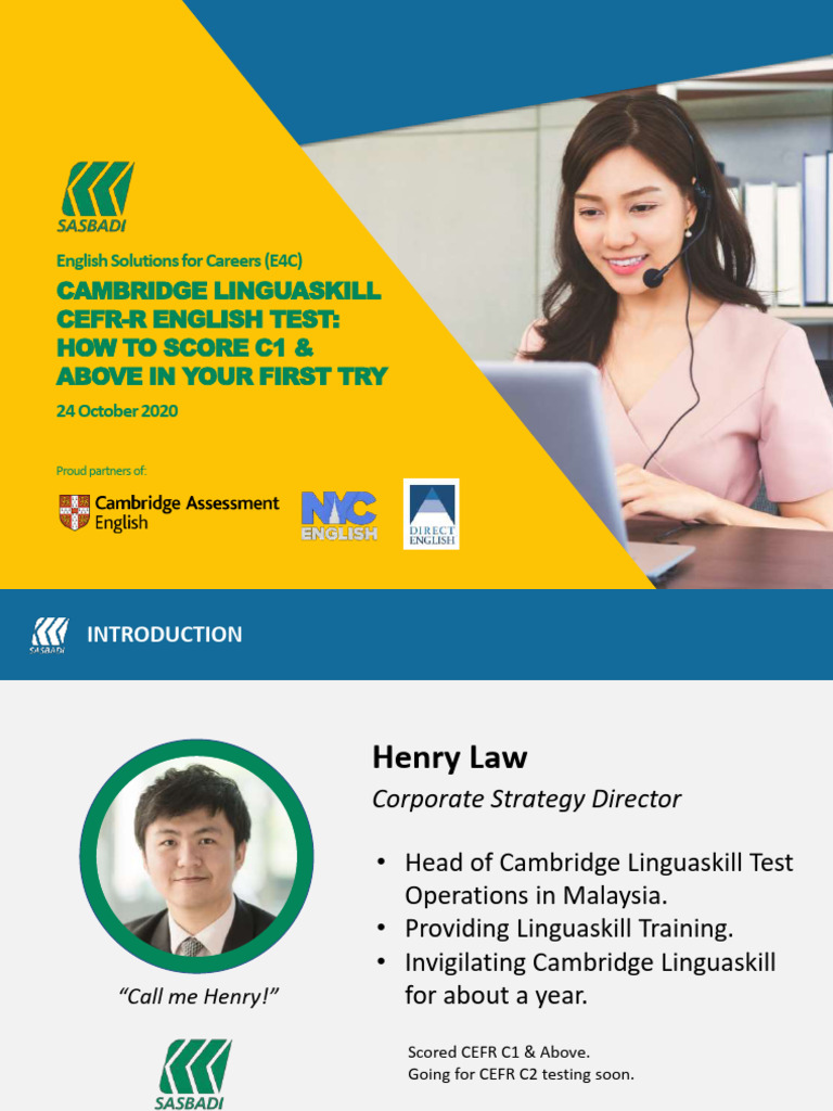 Linguaskill Teachers CEFR-R Prep Class Vweb | PDF | Question | Linguistics